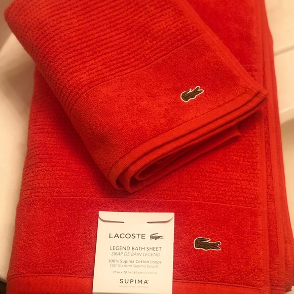 Lacoste | Bath | Nwt Lacoste Large Bath Towel And Bath Mat | Poshmark